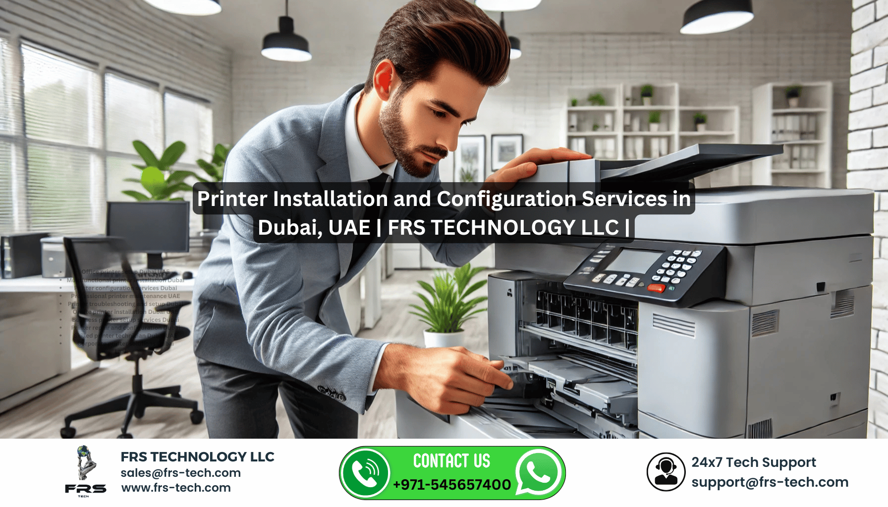 Professional Printer Installation & Configuration Services in Dubai, UAE | FRS Technology LLC